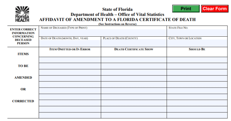 Correct or Amend a Florida Death Certificate [5-Step Guide]